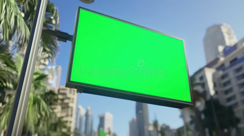 Urban Billboard: Green Screen Ad Space Ready for Your Content Insertion ...
