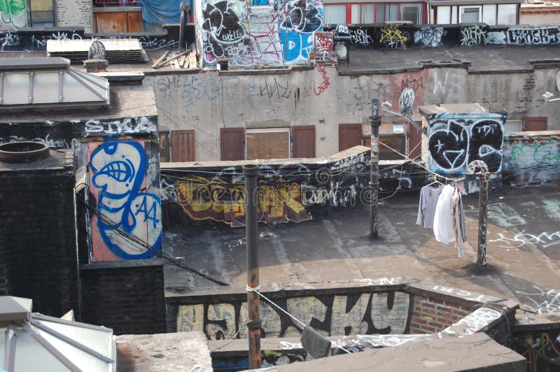 Graffiti and Urban Blight in New York City Editorial Photo - Image of ...