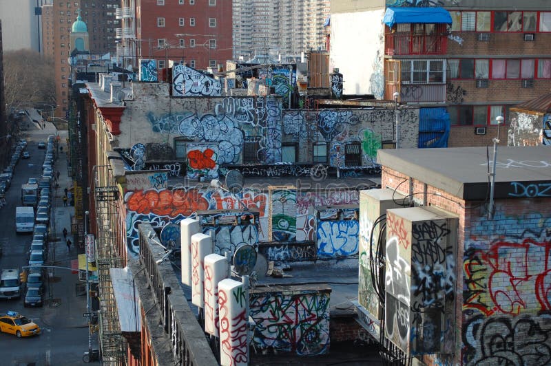 Graffiti and Urban Blight in New York City Editorial Photo - Image of ...