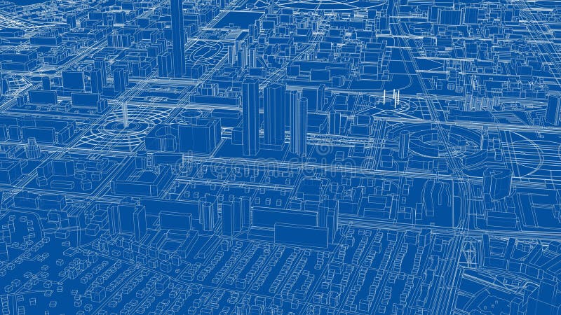 Urban Blueprint Design stock image. Image of drawing - 397061207