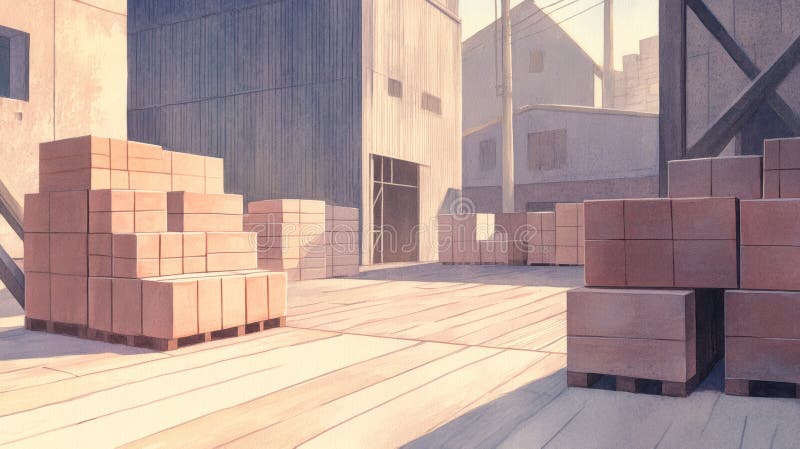Urban Boxes, a Contemporary Painting of City Transformed by Stacked Box ...