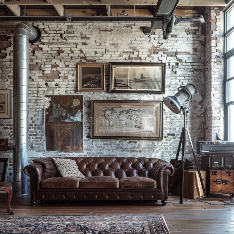 Urban Brick Wall Decor stock photo. Image of atmosphere - 312104498