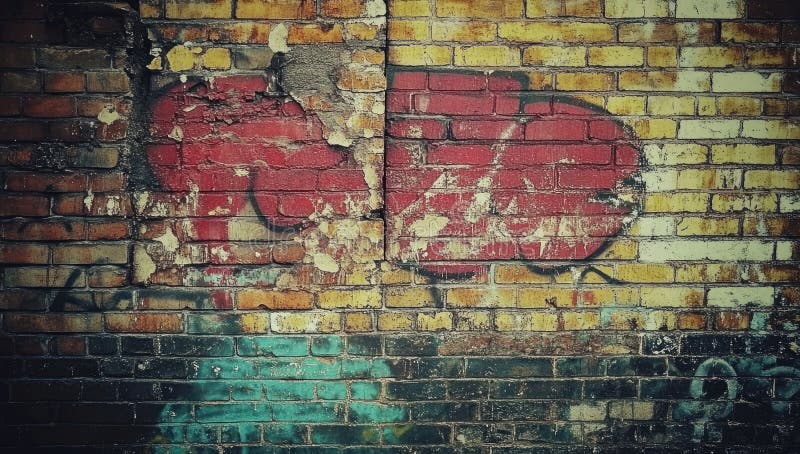 Graffiti Brick Wall Texture Stock Illustration - Illustration of yellow ...