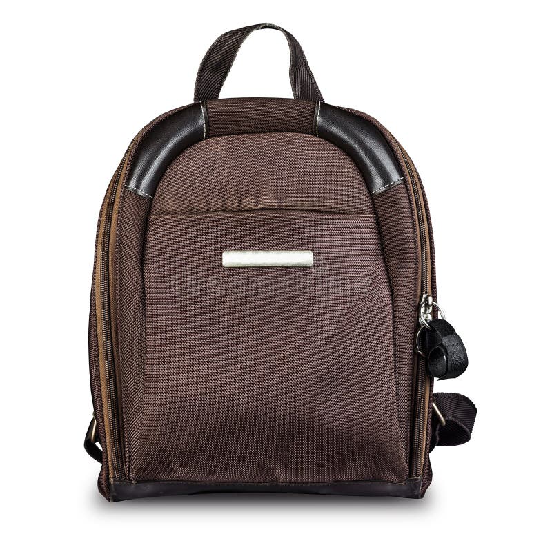 Urban Brown Backpack with Leather Inserts. Isolated on a White ...