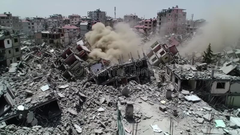 Urban Building Collapse Captured in Dramatic Aerial Sequence with ...