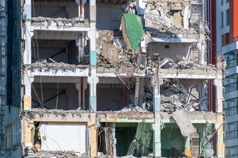 Urban Building Demolition: Multi-story Structure in Destruction Process ...