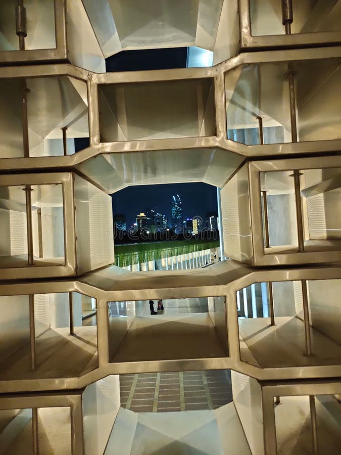 Urban Building in a Hole in Istiqlal Mosque Stock Photo - Image of wood ...