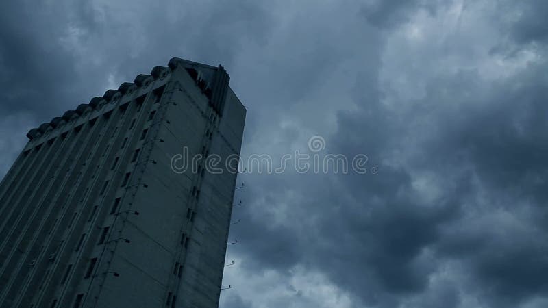 The Urban Building at the Storming Clouds Stock Video - Video of facade ...