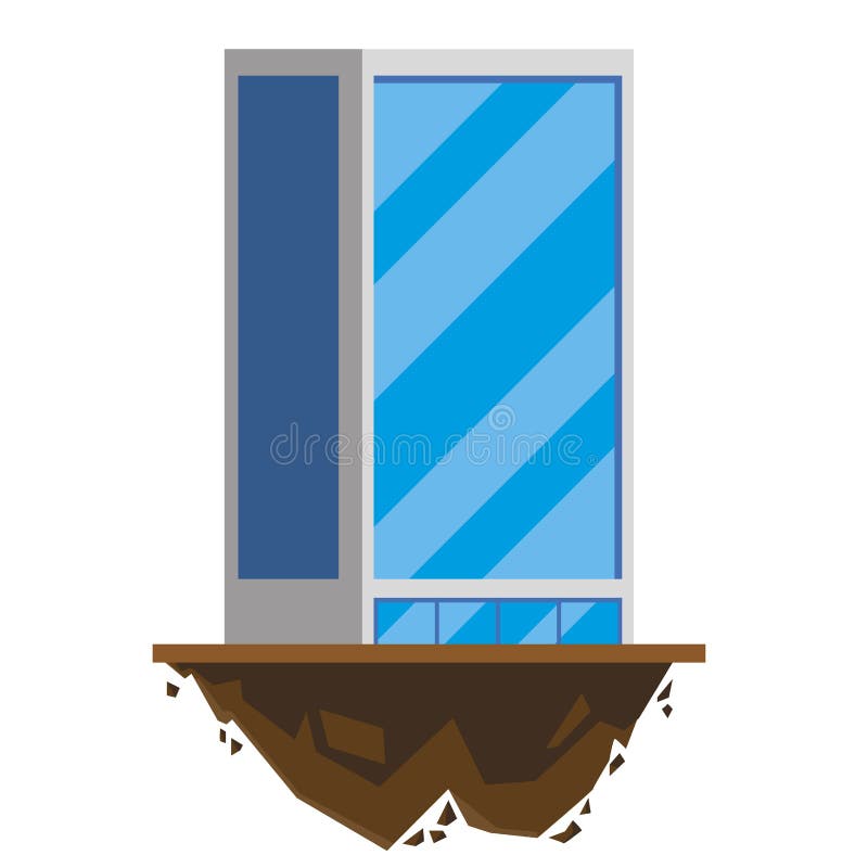 Urban Building in Terrain Ground Stock Vector - Illustration of ...