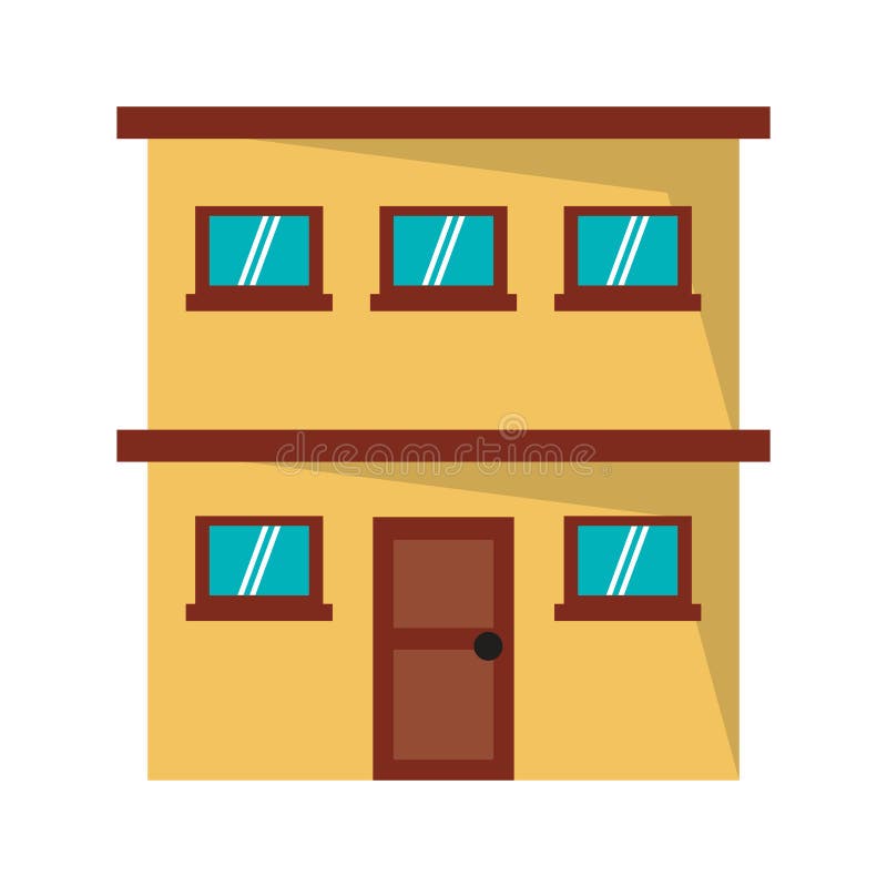 Urban Building Two Floors Cartoon Stock Vector - Illustration of ...