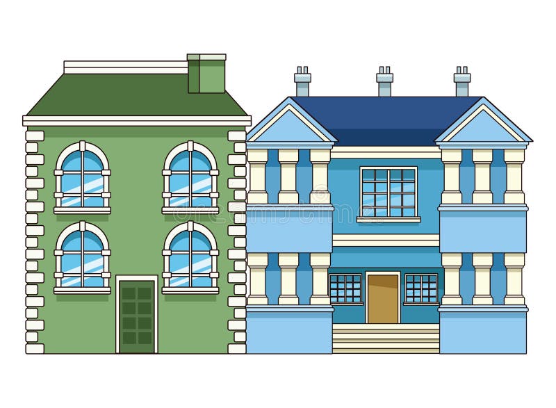 Urban Buildings and City Architecture Stock Vector - Illustration of ...