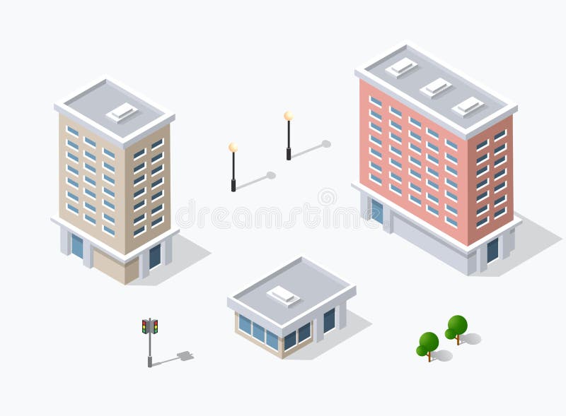 Urban Buildings and Construction Stock Vector - Illustration of ...