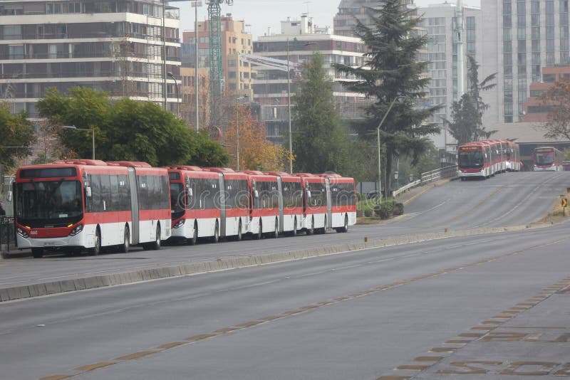 Urban Buses editorial image. Image of santiago, parked - 218963960