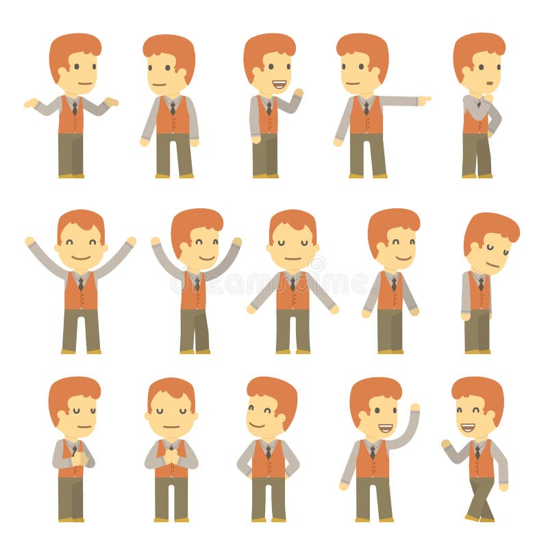 Urban Character Set in Different Poses. Simple Stock Vector ...