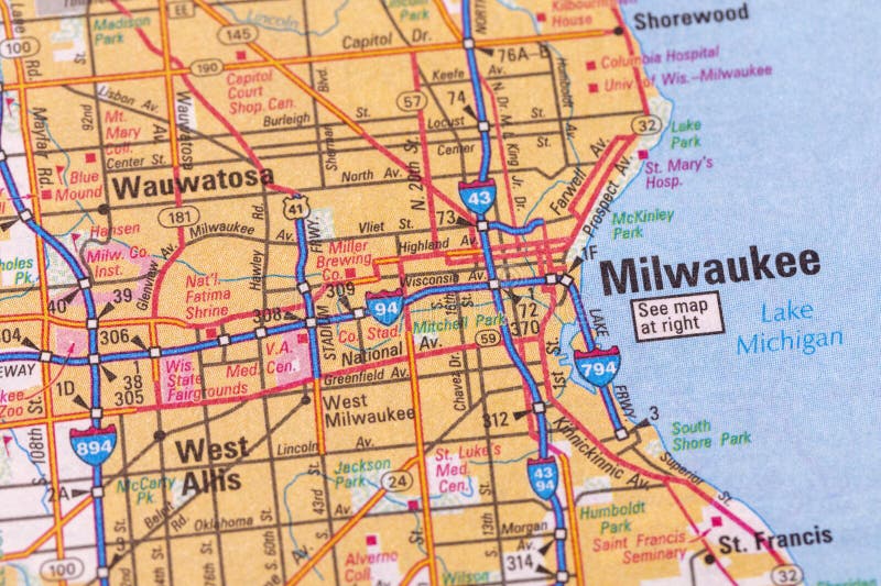 City Map of Milwaukee, USA. Stock Illustration - Illustration of vector ...