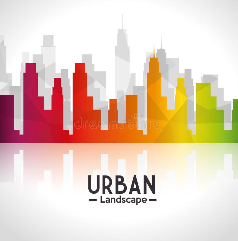 Urban and cityscape design stock illustration. Illustration of lawn ...