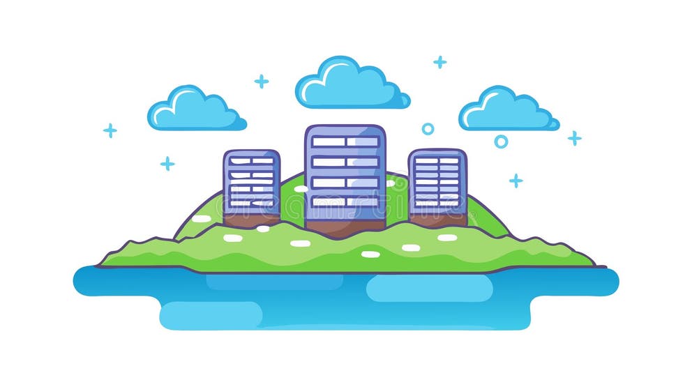 Cloud Computing Data Island Stock Illustrations – 96 Cloud Computing ...