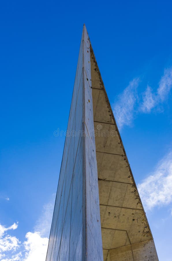 Urban Concrete Construction in the Shape of a Prism Stock Image - Image ...