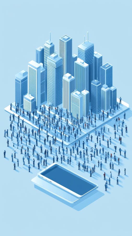 Urban Connectivity and Communication Generated Using AI. Stock ...