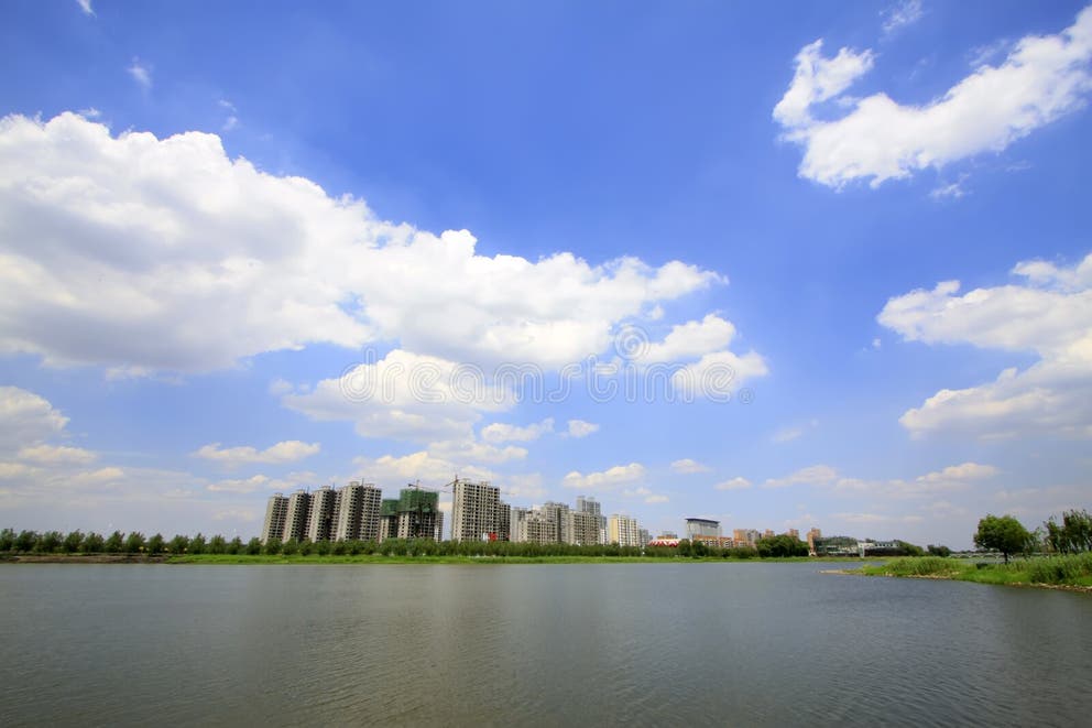 Urban Construction Scenery at the Water S Edge Stock Photo - Image of ...
