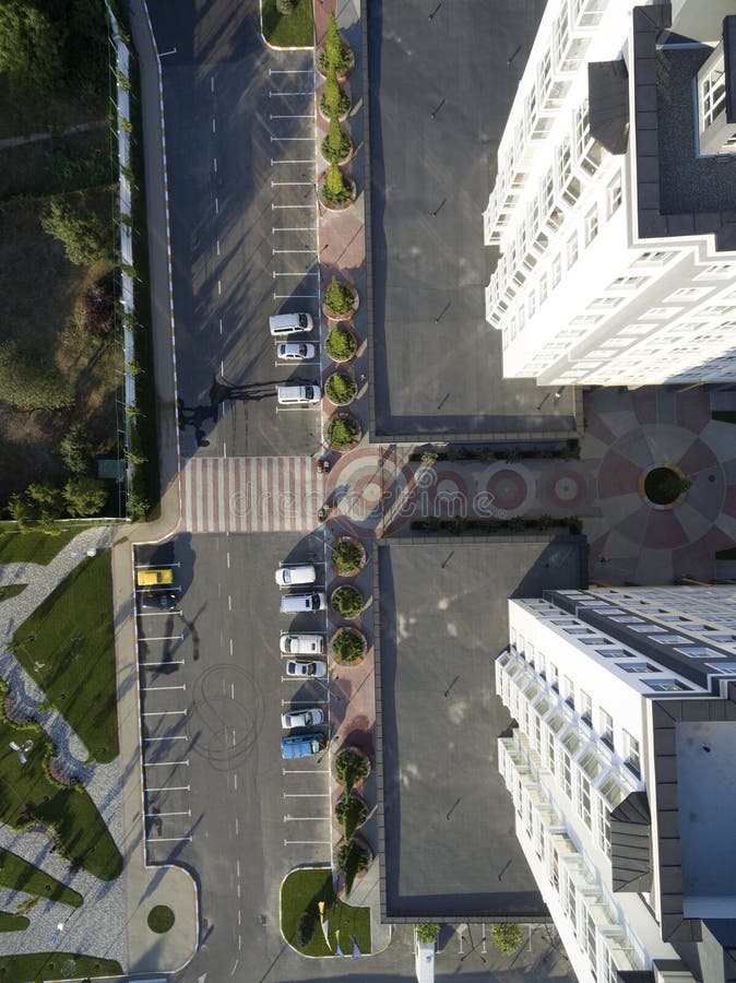 Urban Courtyard, High-rise Building Stock Image - Image of floor ...