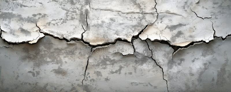 Urban Cracked Concrete Wall with Peeling Plaster Shows Decay ...