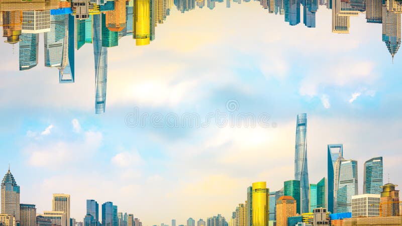 Urban Creative Frame Landscape in Shanghai Stock Photo - Image of ...