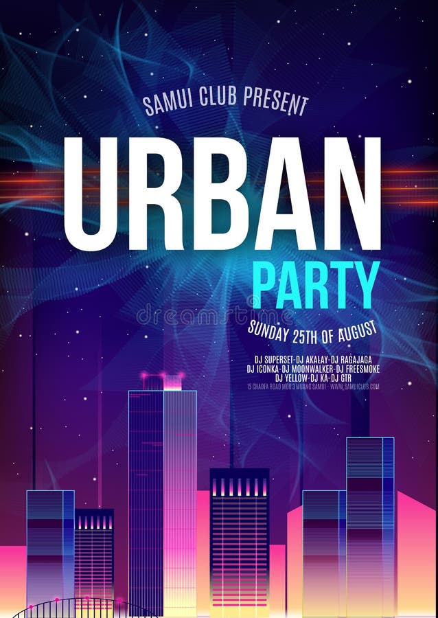 Urban Dance Party Poster Background Template - Vector Illustration ...