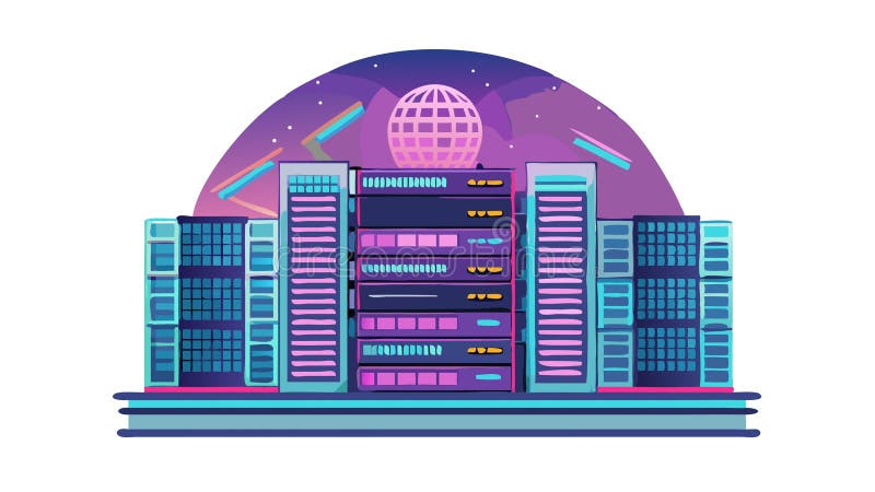 Urban Data Hub Icon, Smart Building Technology, Vector Design ...