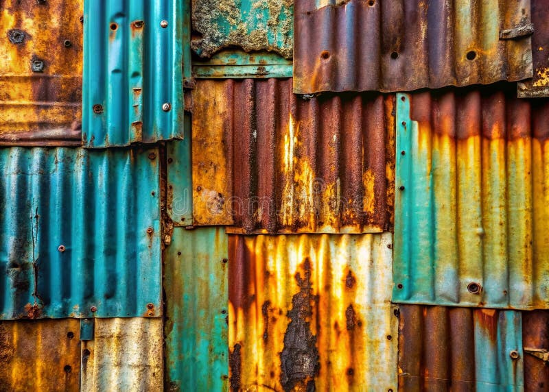 Urban Decay Texture Weathered Rusting Metal Sheets Background for ...