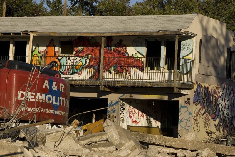 Urban Demolition in Austin, Texas Editorial Photography - Image of ...