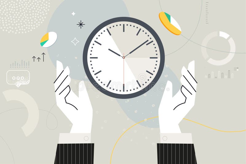 Business Concept Illustration. Vector Illustration of Time Management ...