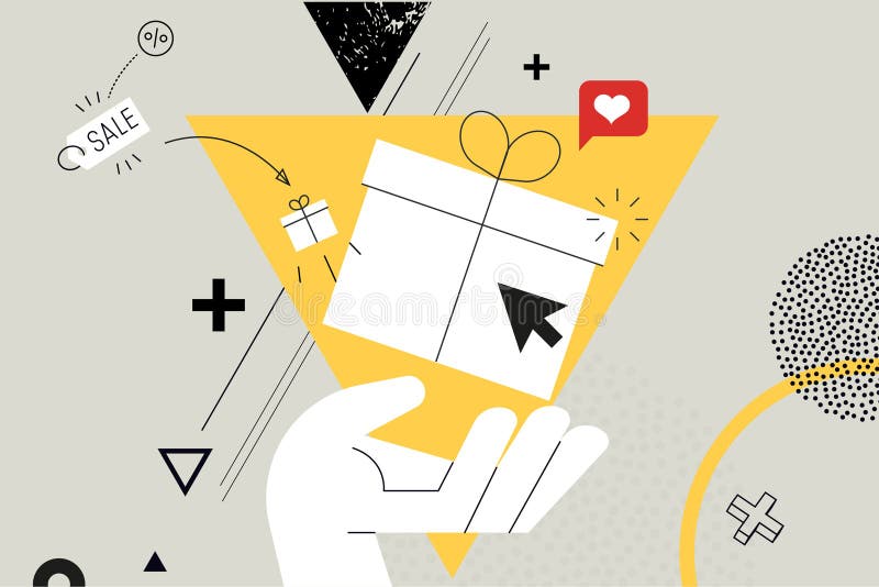 Business Concept Illustration. Vector Illustration of Shopping ...