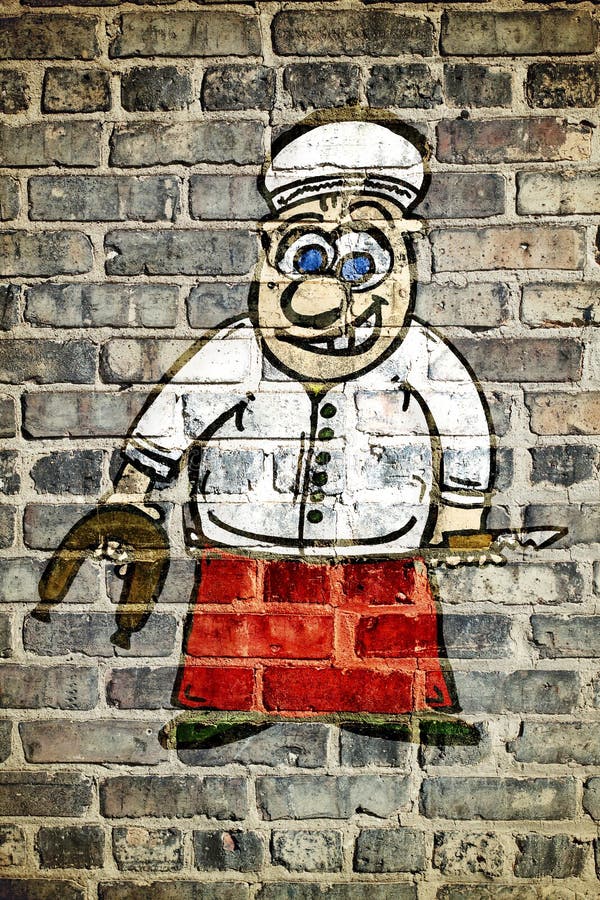 (Urban Design) Graffiti on Butcher Shop Stock Image - Image of pork ...