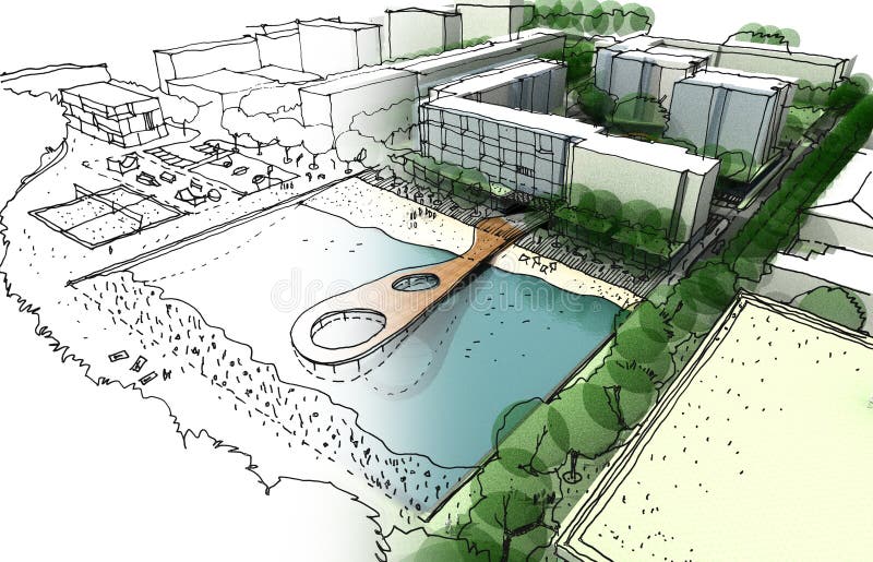 Urban Design Made By Hand Sketch Royalty Free Stock Photo - Image: 28113475