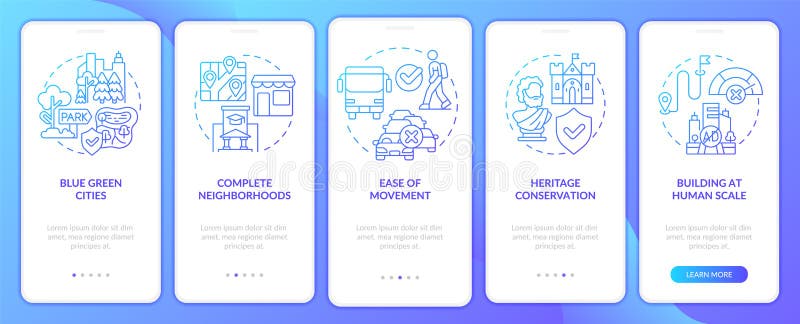 Urban Design Principles Blue Gradient Onboarding Mobile App Screen ... Urban Design Principles Blue Gradient Onboarding Mobile App Screen ...