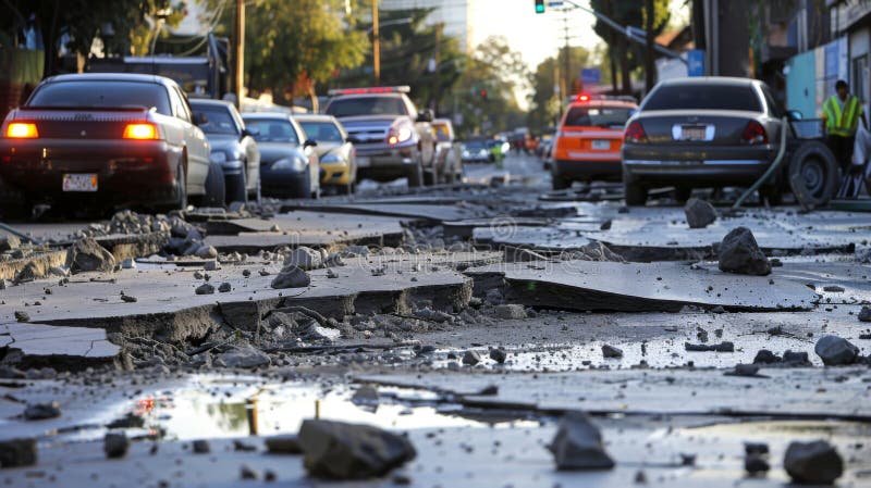 Urban Destruction from Earthquake in Daylight with Emergency Response ...