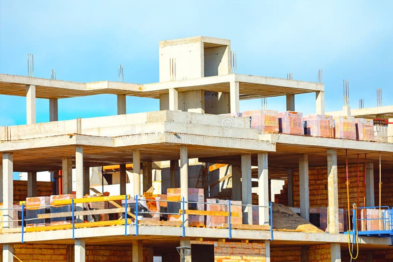 Urban Development with Building Under Construction Stock Image - Image ...