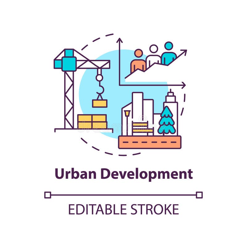 Urban Development Concept Icon Stock Vector - Illustration of stroke ...