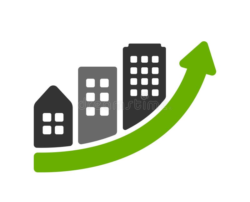 Urban Development, Increase of Land Prices Vector Icon Illustration ...