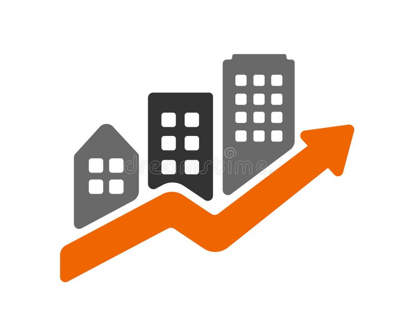 Urban Development, Increase of Land Prices Vector Icon Illustration ...