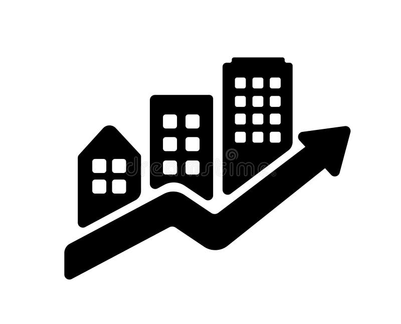 Urban Development, Increase of Land Prices Vector Icon Illustration ...