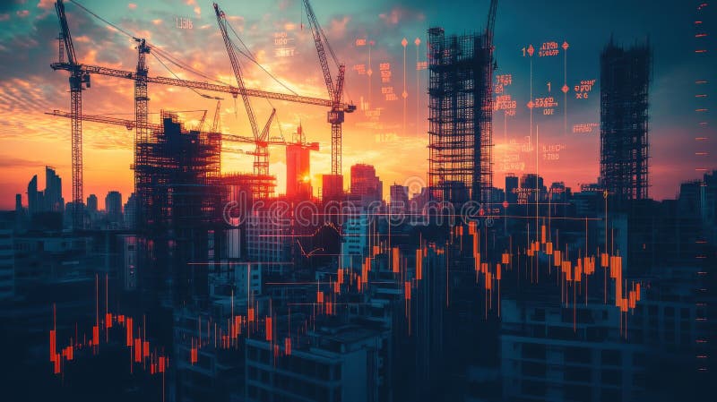 Urban Development Market Trends at Sunset. AI Generated Stock ...