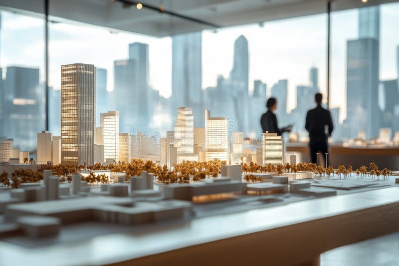 Urban Development Presentation City Skyline Architectural Model Office ...
