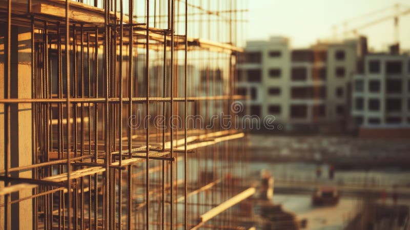 Urban Development in Progress, a Building Under Construction with ...