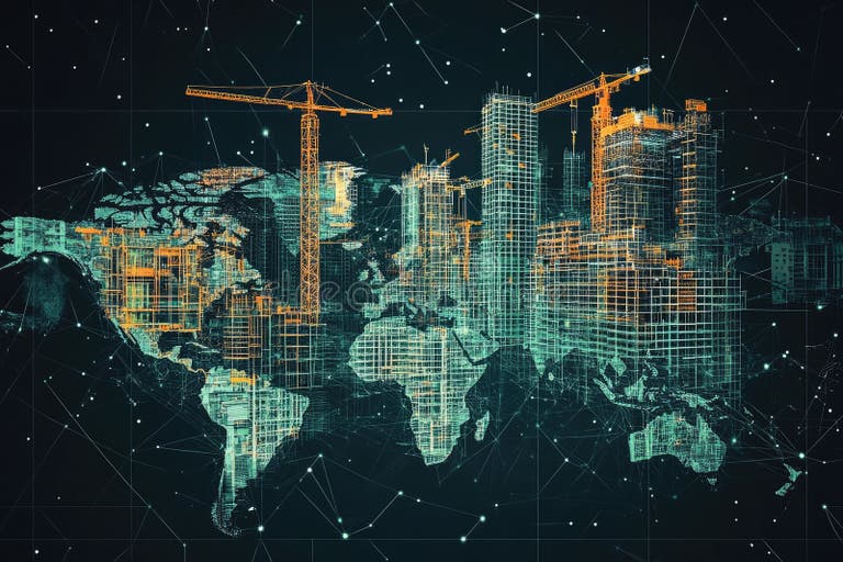 Urban Development Progress on a Map with Under Construction Buildings ...
