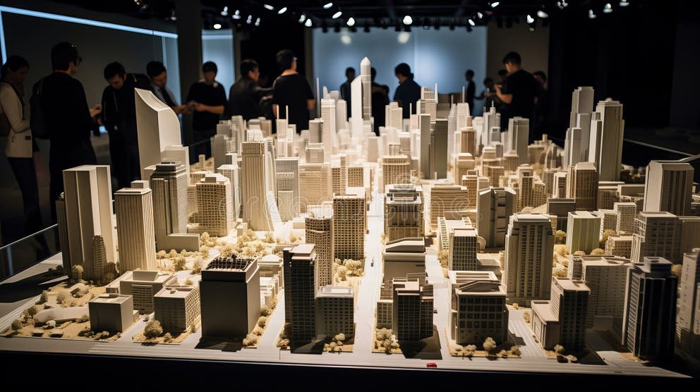 3D Spatial Development Model of a Big City. AI Generated Stock ...