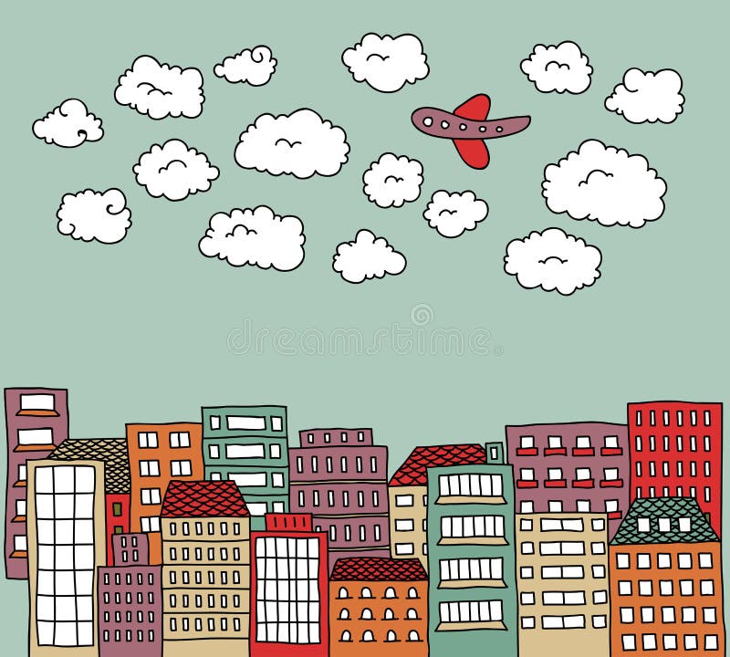 Urban doodle stock vector. Illustration of city, drawing - 53100825