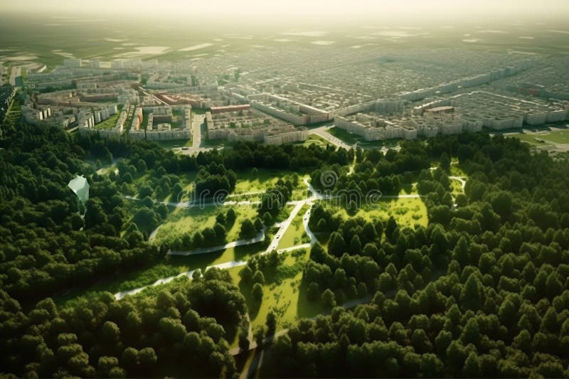 Urban Ecological Environment, Aerial View Stock Photo - Image of ...