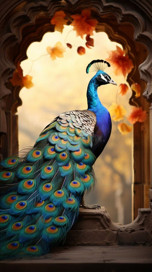Urban Elegance Majestic Peacock Graces The City With Vibrant Allure